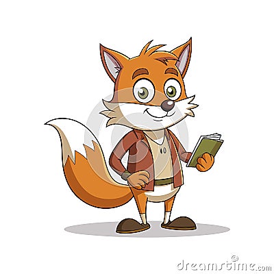 Cautious Fox Calculating Hosiery Choices Vector Illustration ...