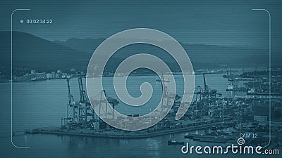 CCTV Shipping Port in the Evening Stock Footage - Video of cranes ...