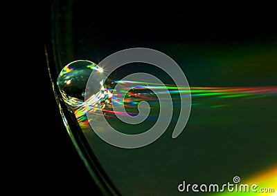 CD edge with water drop - Stock Image - Everypixel