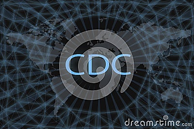 CDC Inscription On A Dark Background And A World Map Royalty-Free Stock ...