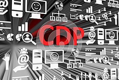 CDP Concept Blurred Background 3d Royalty-Free Illustration ...