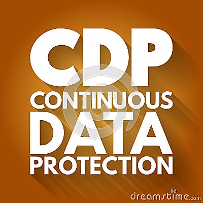 CDP - Continuous Data Protection Acronym, Technology Concept Background ...