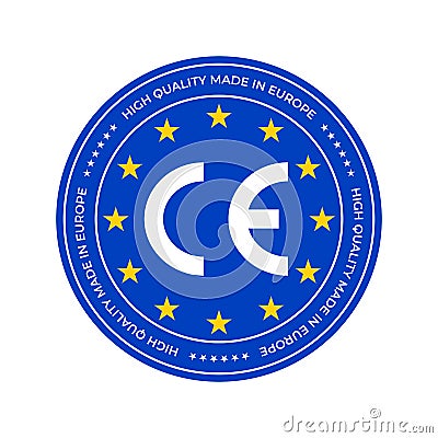 CE Marking Label Or European Conformity Certification Mark. Vector EU ...