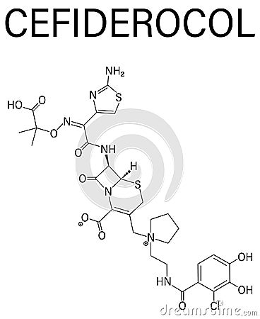 Cefiderocol Molecule. Skeletal Formula. Cartoon Vector | CartoonDealer ...