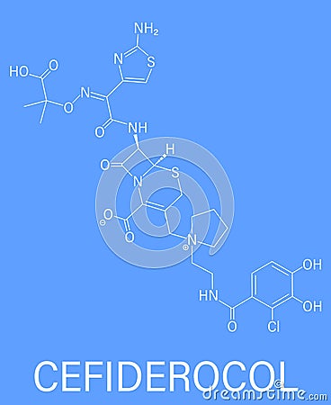 Cefiderocol Molecule. Skeletal Formula. Vector Illustration ...