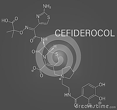 Cefiderocol Molecule. Skeletal Formula. Cartoon Vector | CartoonDealer ...