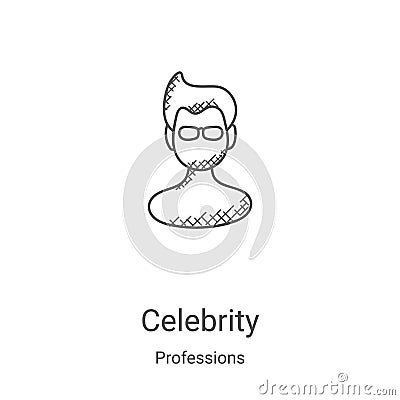 Celebrity Icon Vector From Professions Collection. Thin Line Celebrity ...