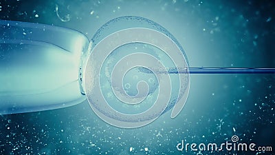 Needle Injecting Biologic Material into Cell, DNA Experiment. Cell ...