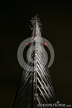 Cell Tower At Night Royalty Free Stock Photography - Image: 606357