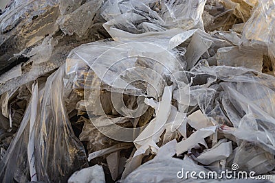 Cellophane Packaging Waste Background. Problems Of Waste Disposal And ...