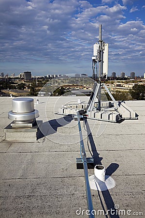 Cellular Antenna Installed On The Roof Stock Photography ...