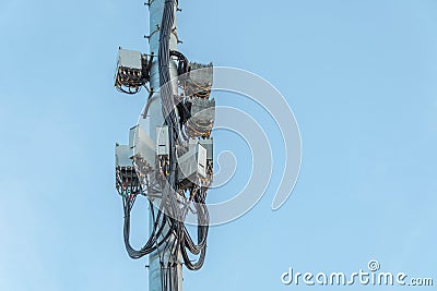 Cellular Macro Base Transceiver Station. Telecommunication Tower ...