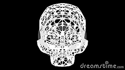 Artificial Skull Turn Around. 3D Rendering. Stock Footage - Video of ...