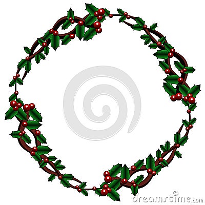 Celtic Holly Wreath Vector Illustration | CartoonDealer.com #6241024
