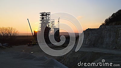 Cement Factory at Open Pit Mining of Construction Sand Stone Materials ...