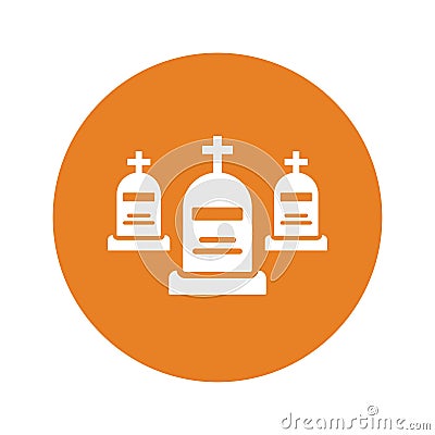 Cemeteries, Graveyard, Mausoleum Icon. Orange Color Vector EPS Royalty-Free Stock Photography ...