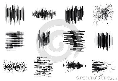 Censor Mosaic Pixel Blur Bars Set. Censure Pixelation Visual Effect In ...