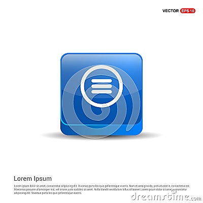 Center Align Text Icon - 3d Blue Button Vector Illustration ...