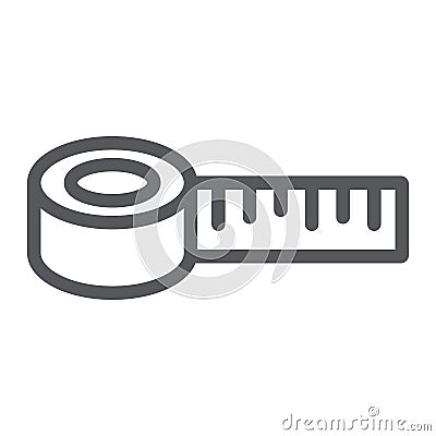 Centimeter Line Icon, Ruler And Meter, Measuring Tape Sign, Vector ...