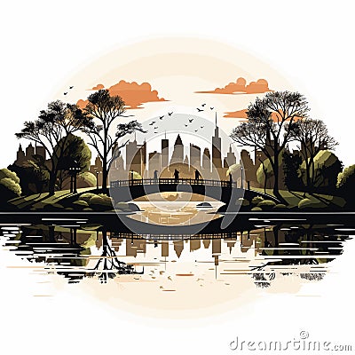 Central Park. Central Park Hand-drawn Comic Illustration. Vector Doodle ...