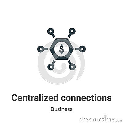 Centralized Connections Vector Icon On White Background. Flat Vector ...