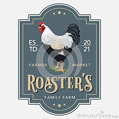 Chicken Poster, Label Design Farm Template Cartoon Vector ...