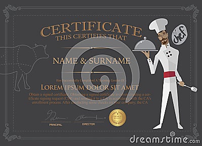 Certificate For Chef Design Template.People Who Completed The Co Stock ...