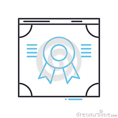 Certification Line Icon, Outline Symbol, Vector Illustration, Concept ...