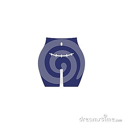 Cesarean Section Icon On White Cartoon Vector | CartoonDealer.com ...