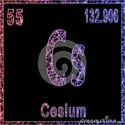 Cesium Chemical Element, Sign With Atomic Number And Atomic Weight ...