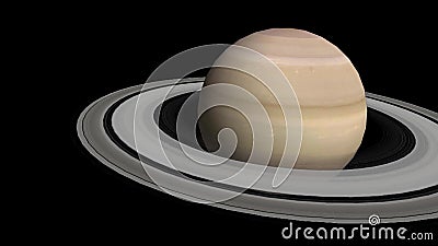 CGI Composite: Planet Saturn with Rings Rotating, Center-wide Shot ...