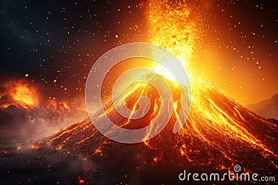 CGI Visualization Of Earths Volcanic Formation Stock Image ...