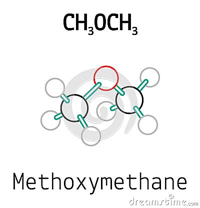 CH3OCH3 Methoxymethane Molecule Vector Illustration | CartoonDealer.com ...