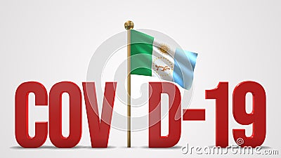 Chaco Realistic 3D Flag And Covid-19 Illustration. | CartoonDealer.com ...