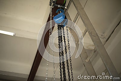 Chain On Ceiling. Chains Hang On Steel Beam Stock Image | CartoonDealer ...