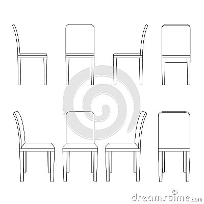 Chair Illustration Outline Stock Vector - Image: 71486027