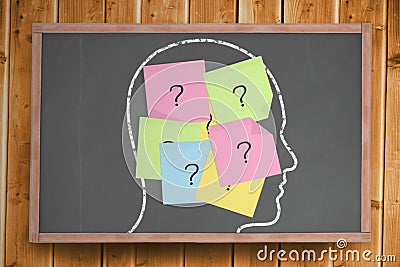 Chalk Head With Question Mark Post It Notes Royalty-Free Stock ...