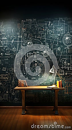Chalkboard Filled With Math Formulas, Part Of A 3D School Concept ...