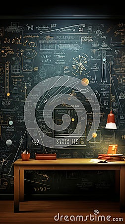 Chalkboard Filled With Math Formulas, Part Of A 3D School Concept ...