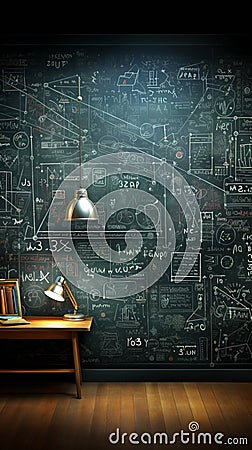 Chalkboard Filled With Math Formulas, Part Of A 3D School Concept Stock ...