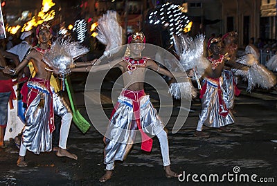 Chamara Dancers Perform Along The Streets Of Kandy In Sri Lanka During ...