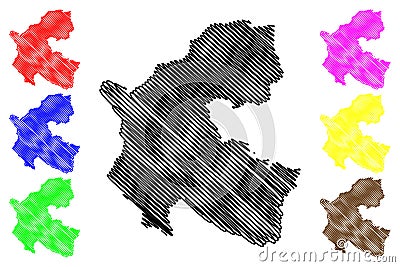 Chamba District Himachal Pradesh State, Republic Of India Map Vector ...