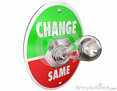 Change Vs Same Switch Toggle Lever Turn On Words Royalty-Free Stock ...
