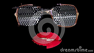 Changing Sunglasses with Television Static on Lens Stock Video - Video ...