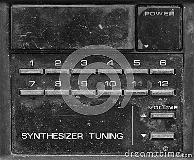 Channel Buttons On Old Television In Monochrome Royalty-Free Stock ...