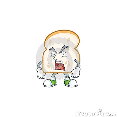 Character Angry In The Slice White Bread. Vector Illustration ...