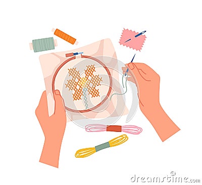 Character Embroider Flower Pattern Cartoon Vector | CartoonDealer.com ...