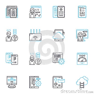 Character Enhancement Linear Icons Set. Resilience, Empathy, Integrity ...