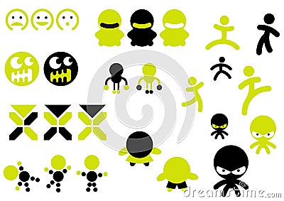 Character Icons Royalty Free Stock Photo - Image: 5024135