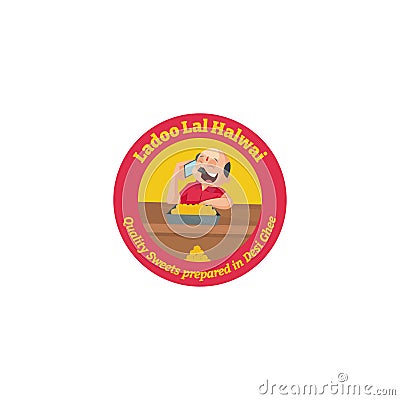 Ladoo Lal Halwai Vector Mascot Logo | CartoonDealer.com #265023920